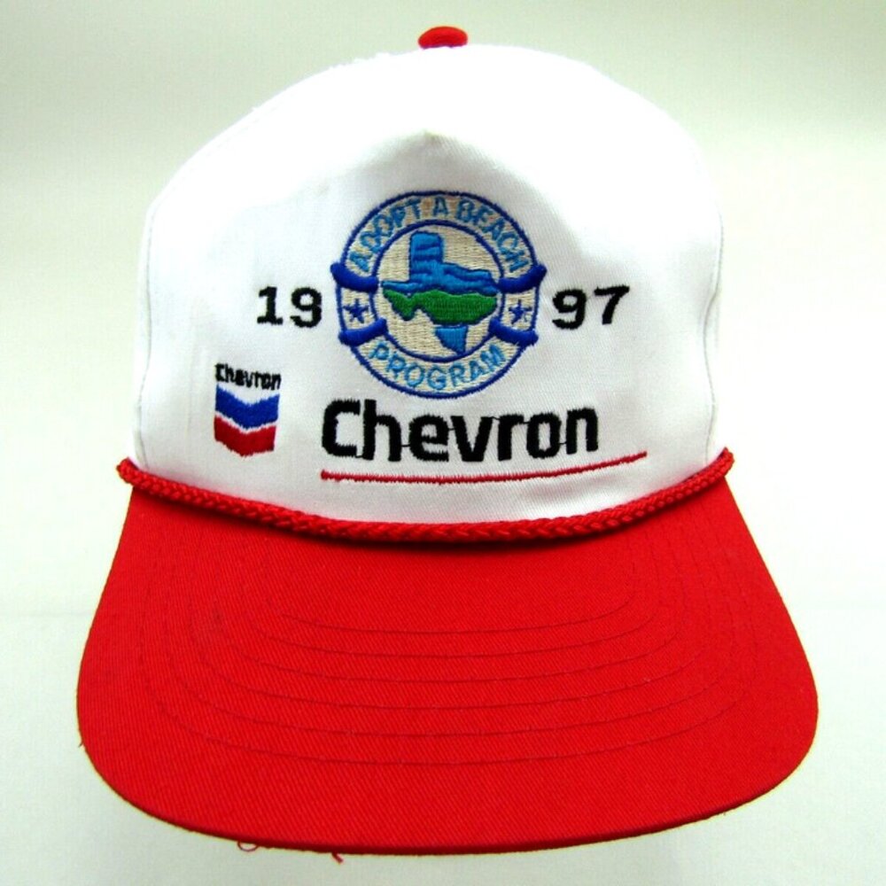 Vintage 1997 Chevron Adopt A Beach Program Hat Adj Os… - Gem